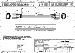 Power and Signal Cable Assemblies Part - 2162801032 | Molex