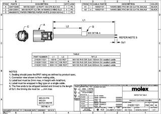 Power and Signal Cable Assemblies Part - 2162811021 | Molex