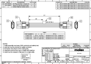 Power and Signal Cable Assemblies Part - 2166221041 | Molex