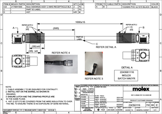 Power and Signal Cable Assemblies Part - 2243561116 | Molex