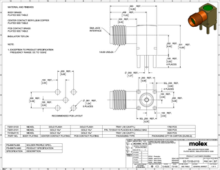 RF / Coaxial Connectors Part - 731000115 | Molex