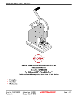 Crimp Presses and Crimp Hand Tools Part - 621003200 | Molex
