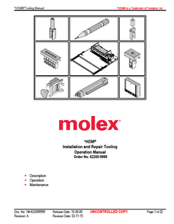 Crimp Presses and Crimp Hand Tools Part - 621003300 | Molex