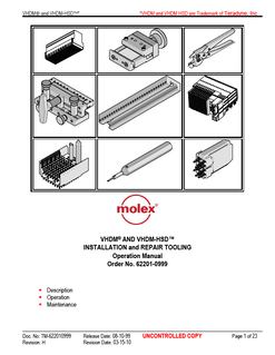 Crimp Presses and Crimp Hand Tools Part - 622015700 | Molex