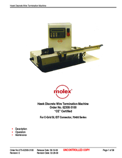 Crimp Presses and Crimp Hand Tools Part - 623004900 | Molex