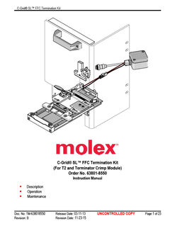 Crimp Presses and Crimp Hand Tools Part - 638018550 | Molex