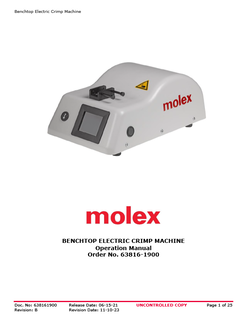 Crimp Presses and Crimp Hand Tools Part - 638161900 | Molex