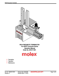 Crimp Presses and Crimp Hand Tools Part - 691271001 | Molex