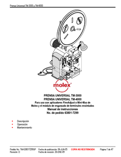 Crimp Presses and Crimp Hand Tools Part - 638017200 | Molex