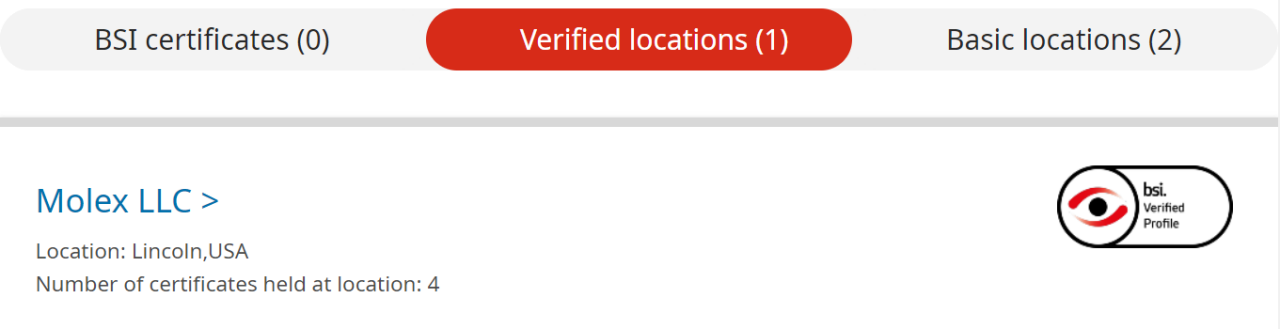 Management Systems Certification | Molex